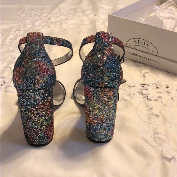 Steve Madden | Shoes | Steve Madden Carson Multi Glitter Ankle Strap ...